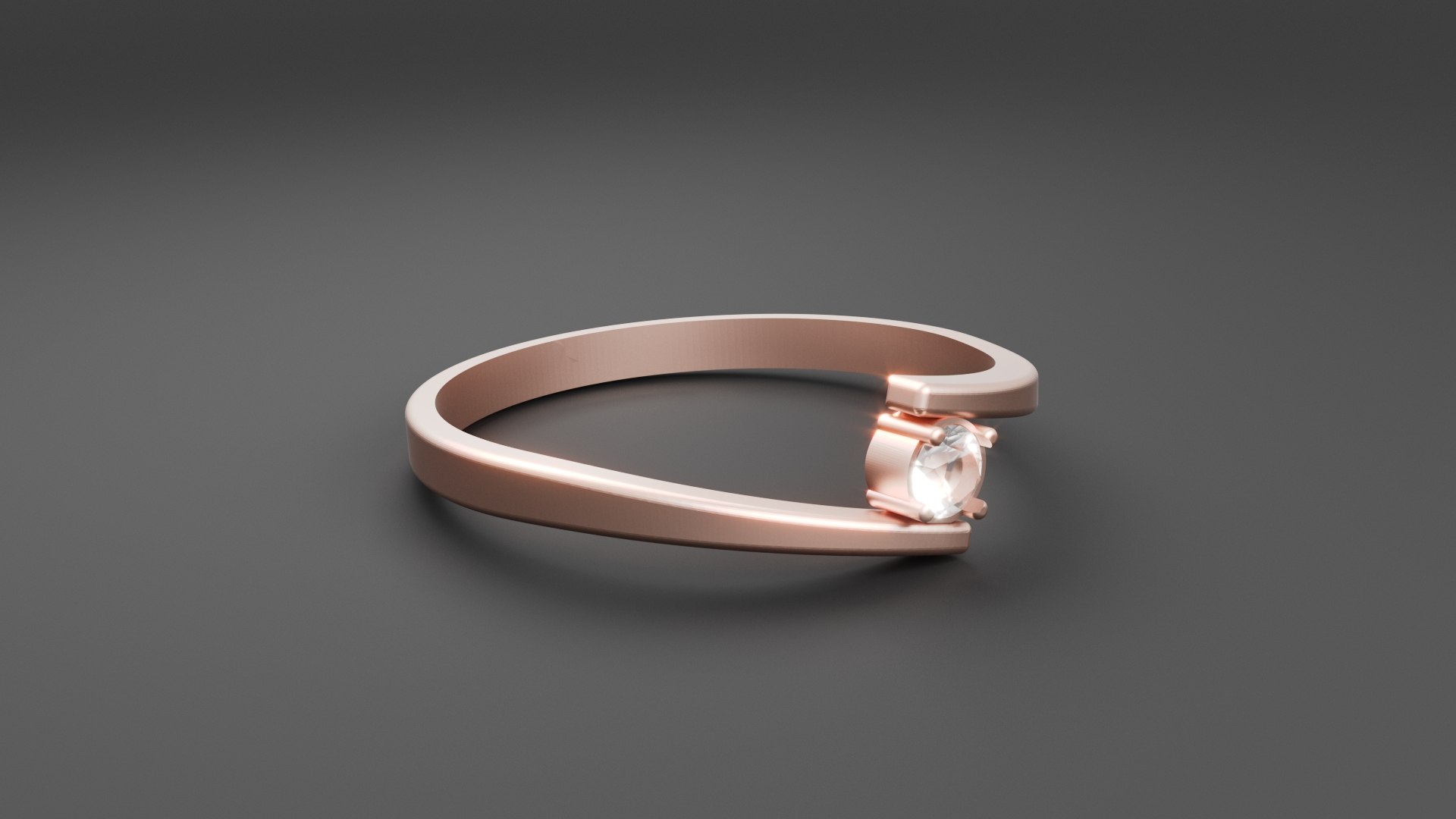 3D One Stone Ring Modern model - TurboSquid 2165778