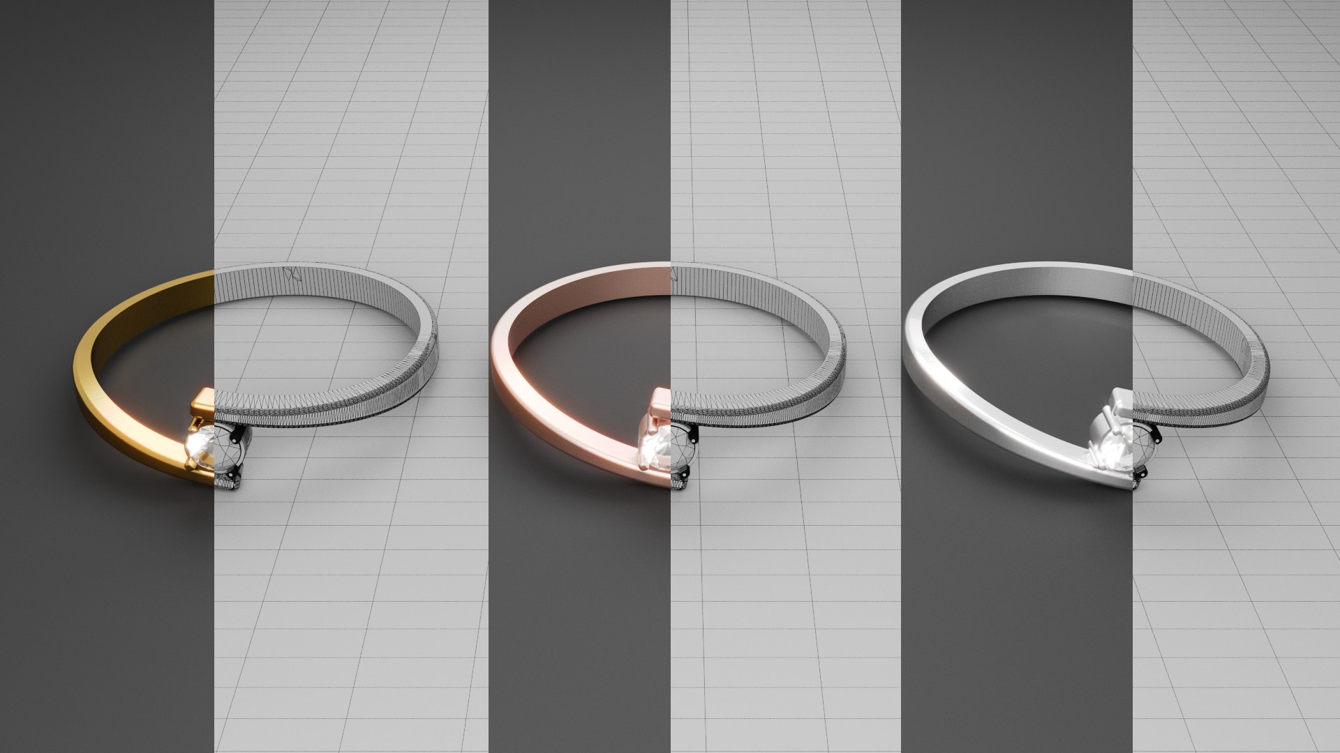 3D One Stone Ring Modern model - TurboSquid 2165778