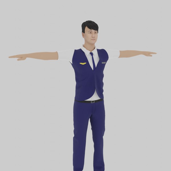 Air Steward - Hostess Man - stewardess 3D 모델 - TurboSquid 2021574