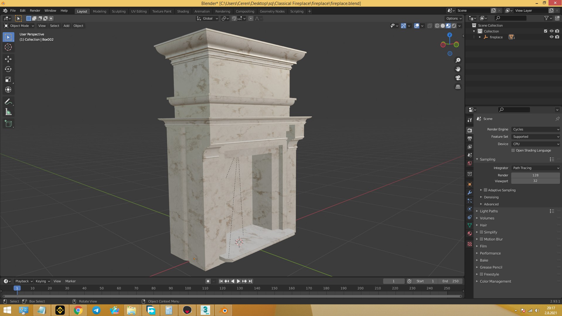 Free 3D Classical Fireplace Free Model - TurboSquid 1768674