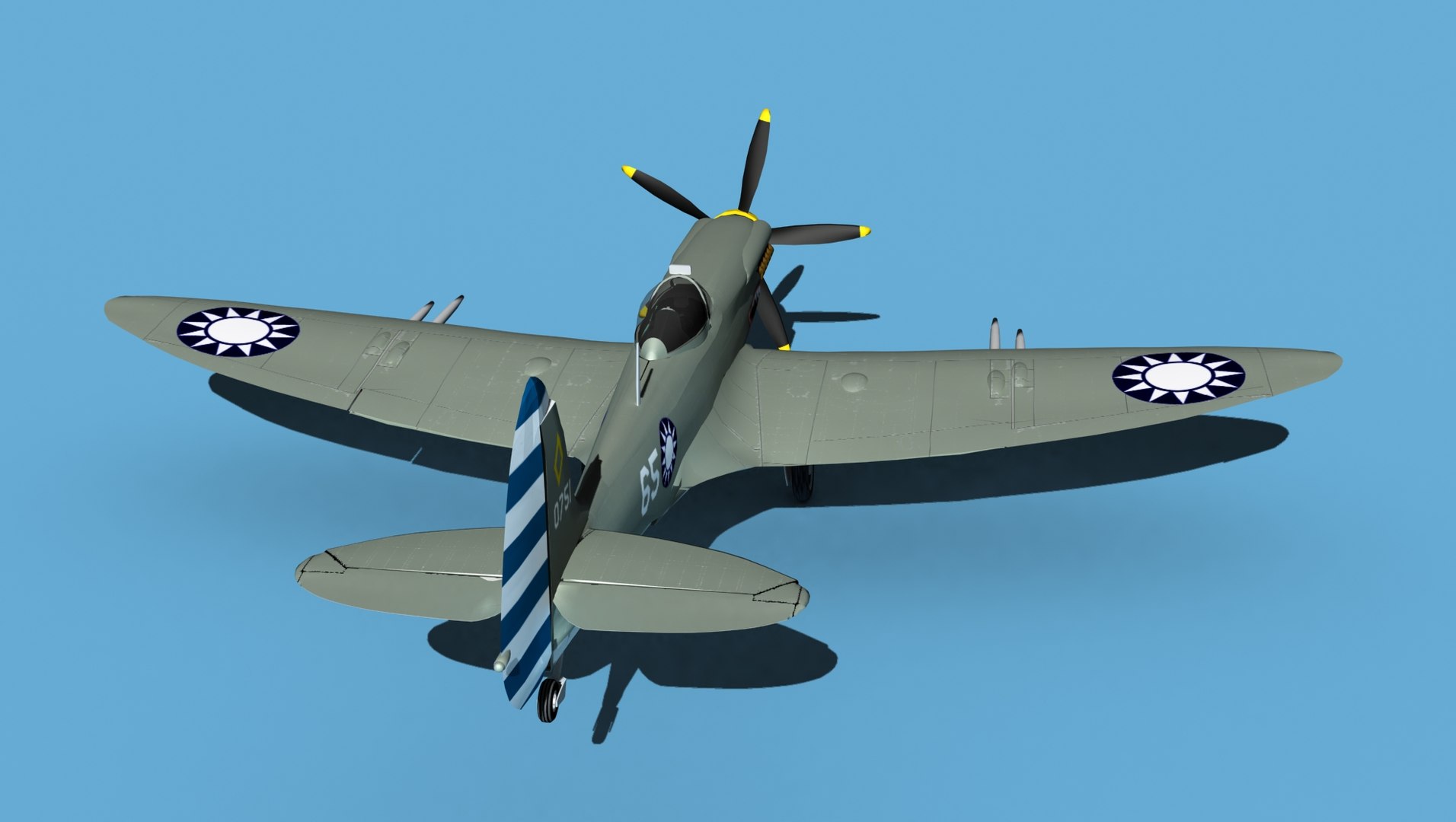 3D Supermarine Spitfire Mk XXII V11 Nat China - TurboSquid 1925744