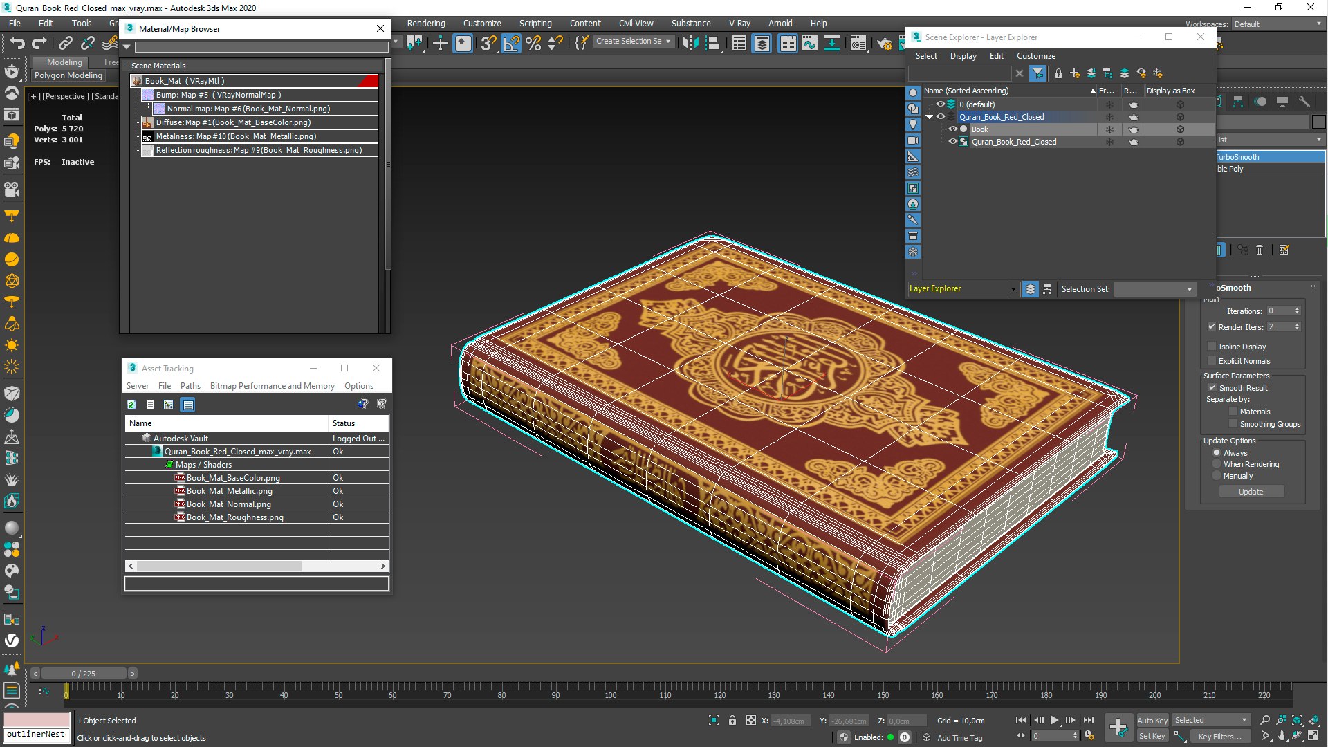 3D Model Quran Book Red Closed - TurboSquid 2268630