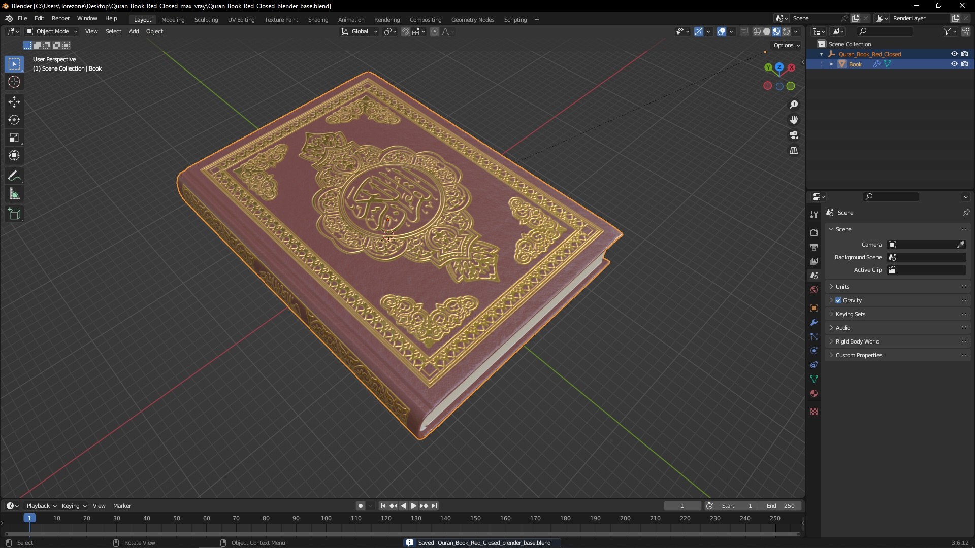 3D Model Quran Book Red Closed - TurboSquid 2268630