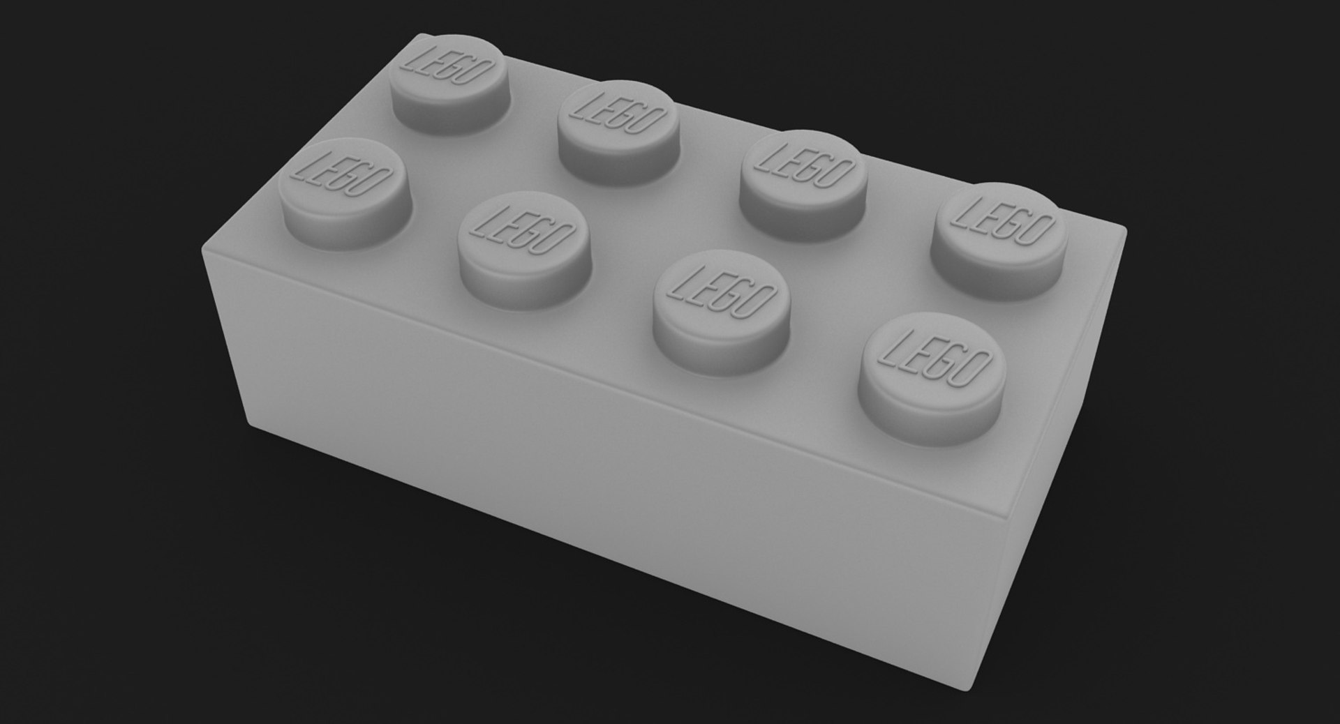 3d Model Realistic Lego Brick 2x4