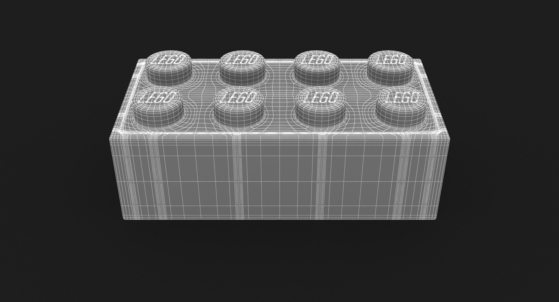 3d Model Realistic Lego Brick 2x4