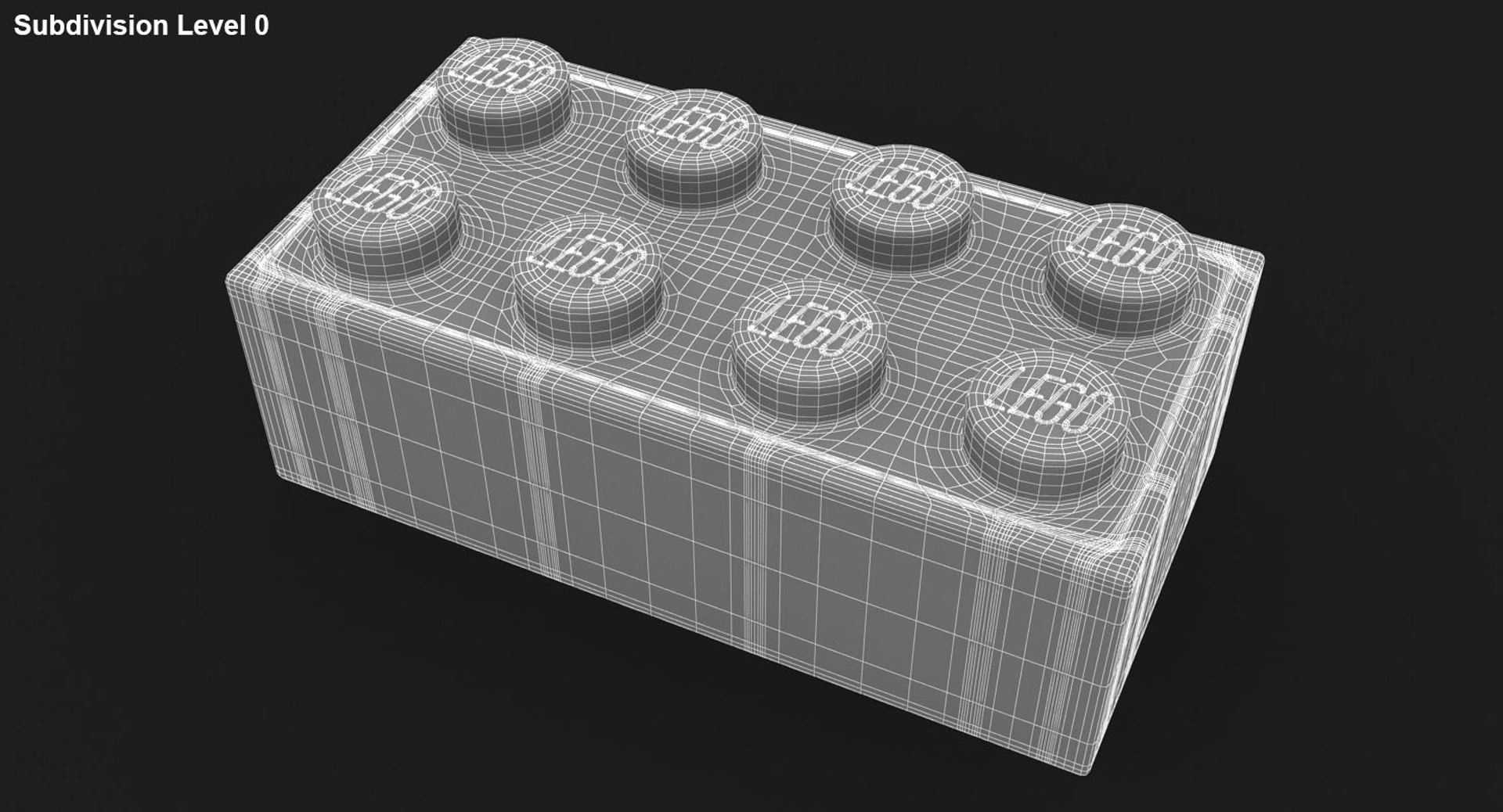 3d Model Realistic Lego Brick 2x4