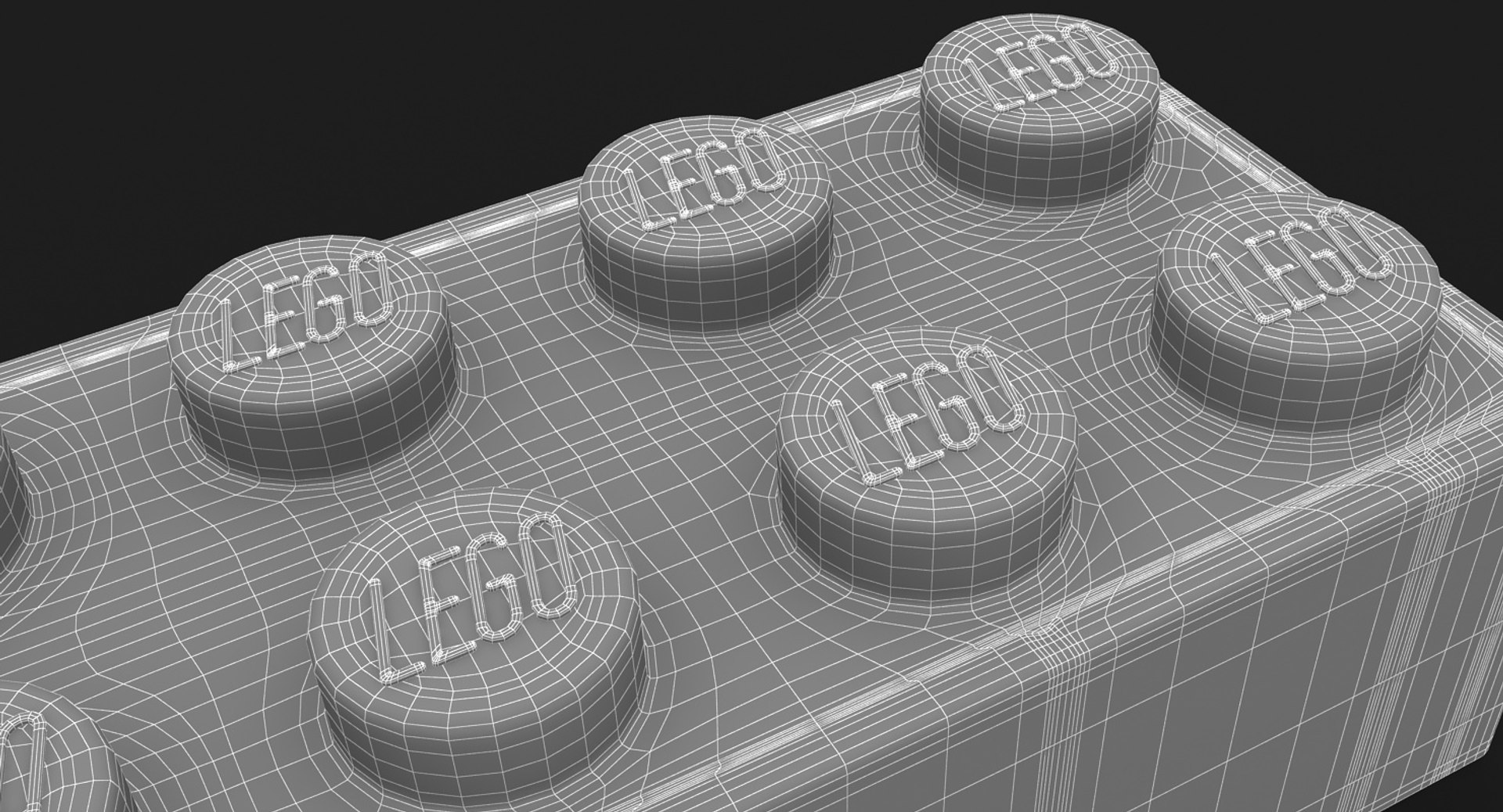 3d Model Realistic Lego Brick 2x4