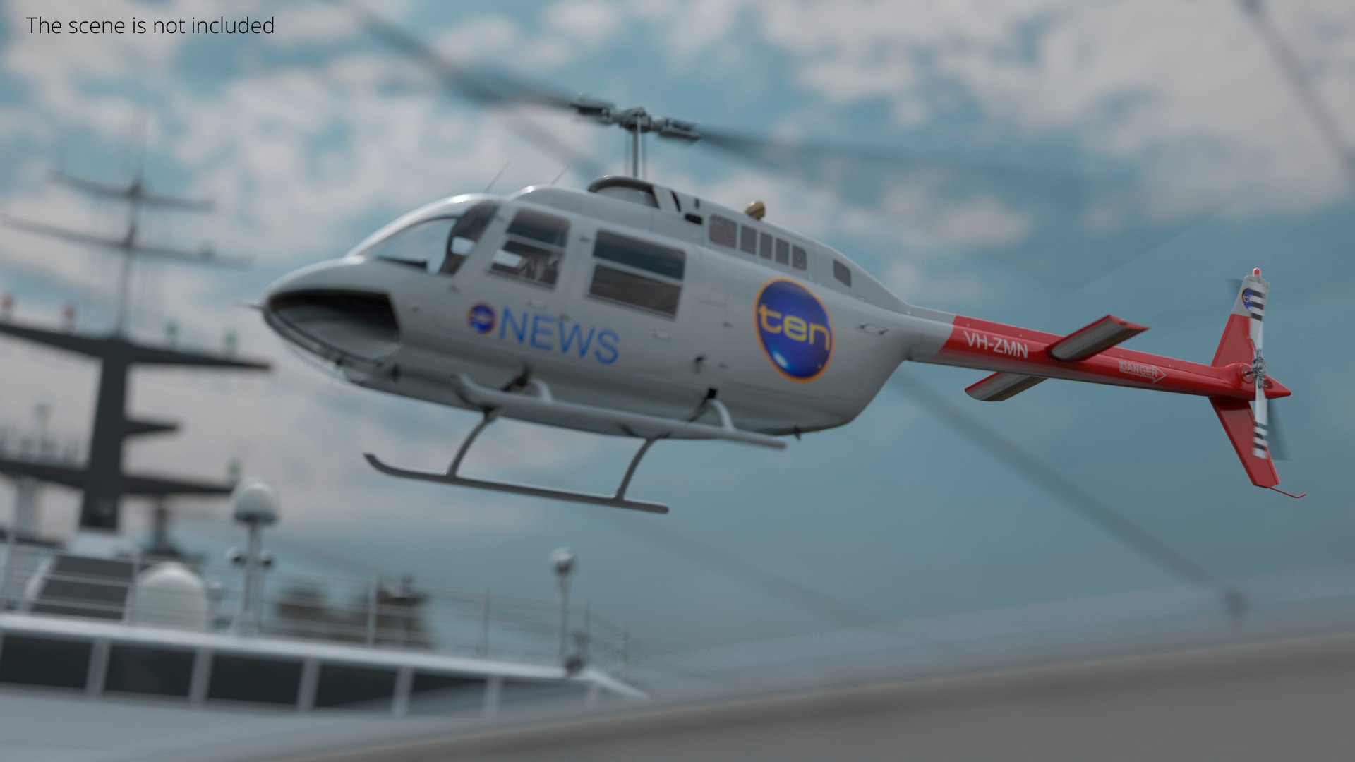 3D Model Bell 206B JetRanger III Helicopter Ten News White - TurboSquid ...