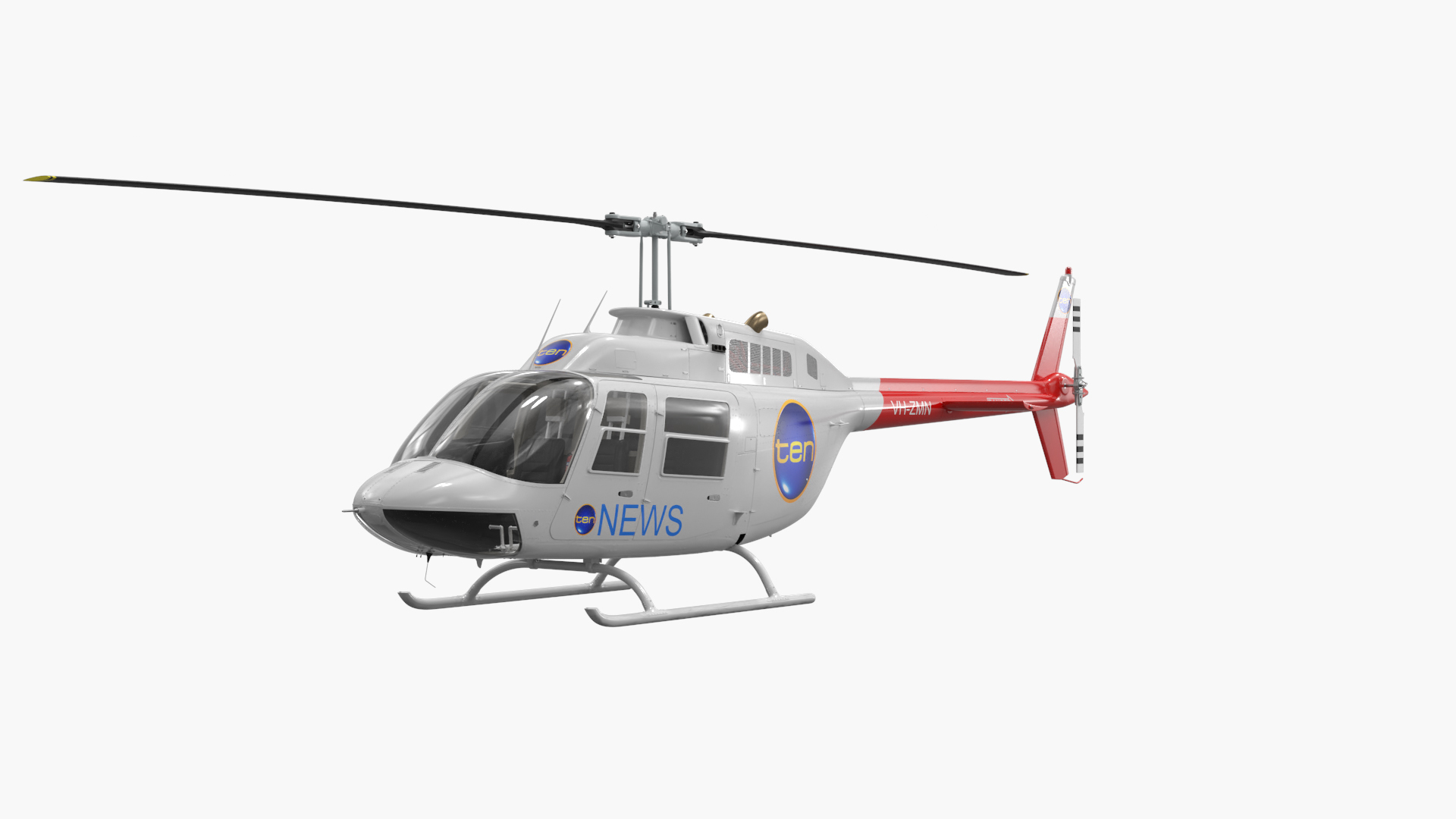 Helicóptero Bell 206B JetRanger III Branco da Ten News Modelo 3D ...
