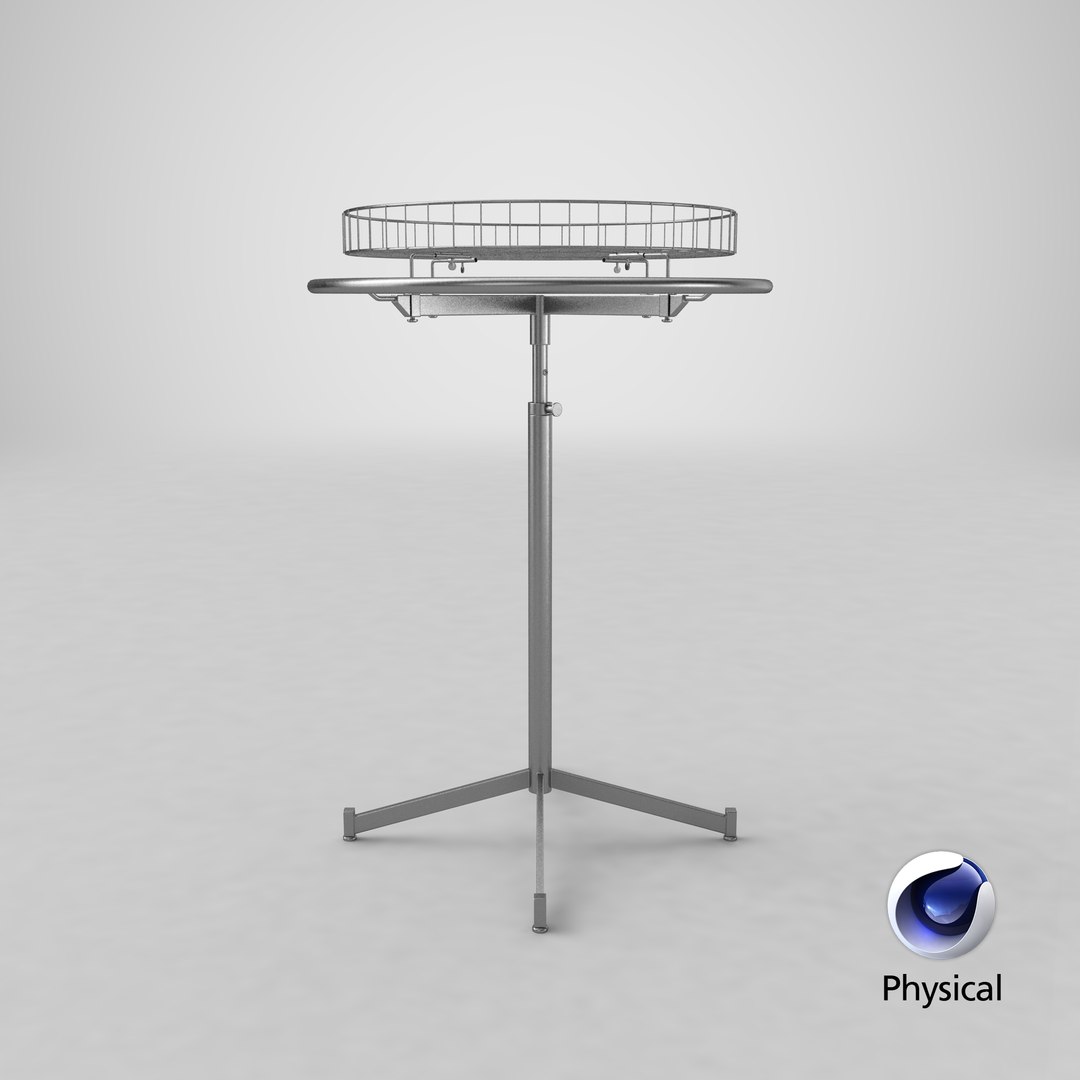 Clothing Circular Rack Wire Top Black And White 3D Model - TurboSquid ...