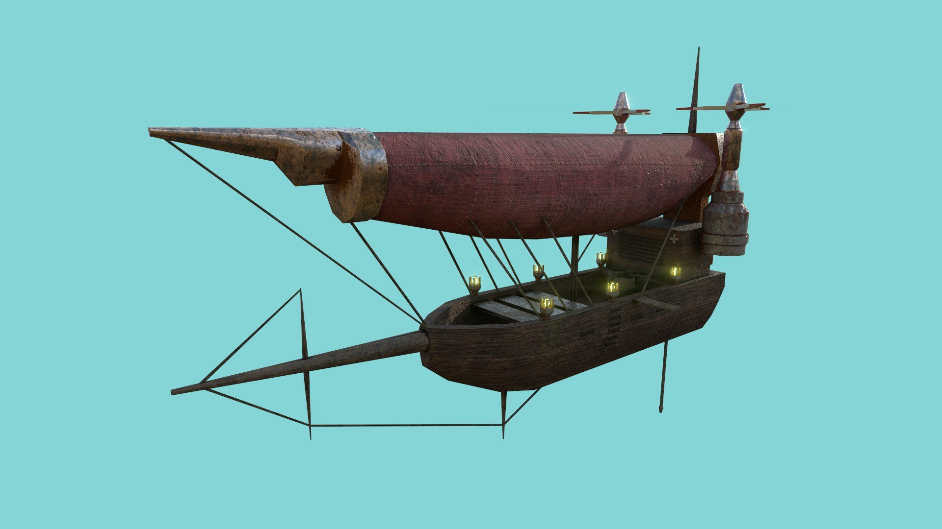 steampunk flying ship