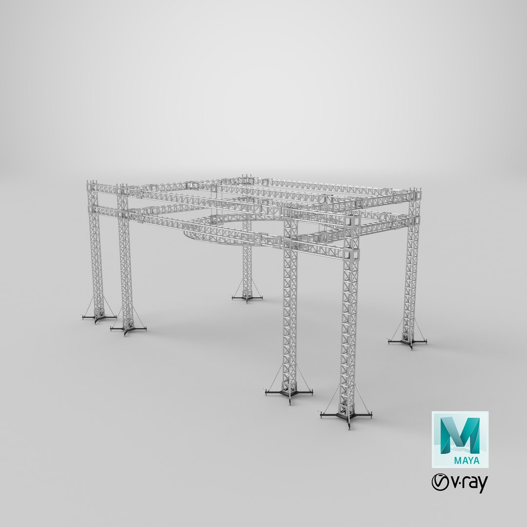 Detailed Stage Truss 3D Model - TurboSquid 2114648