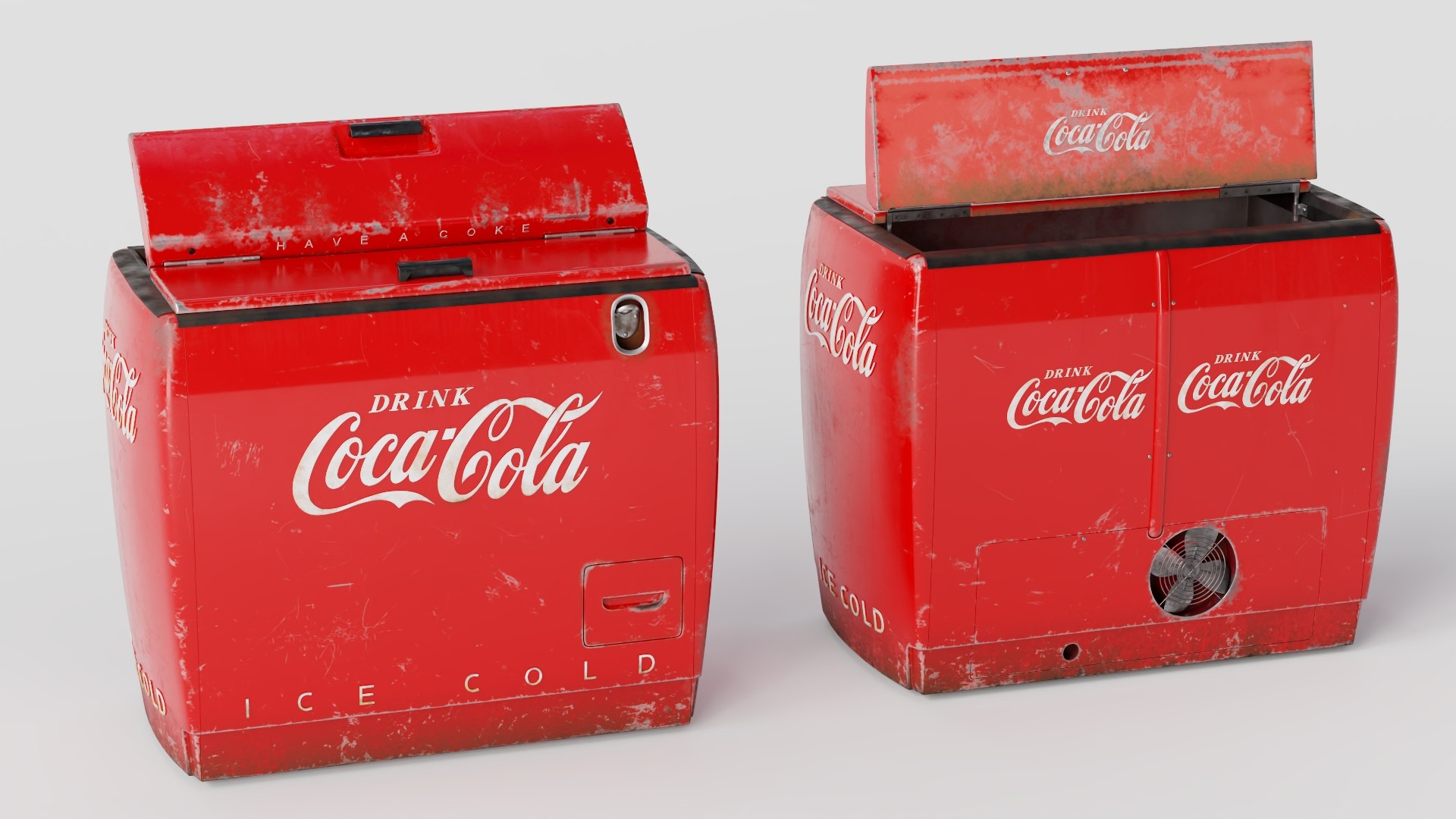 Old Refrigerator With Coca Cola Inside 3D Model - TurboSquid 2248683