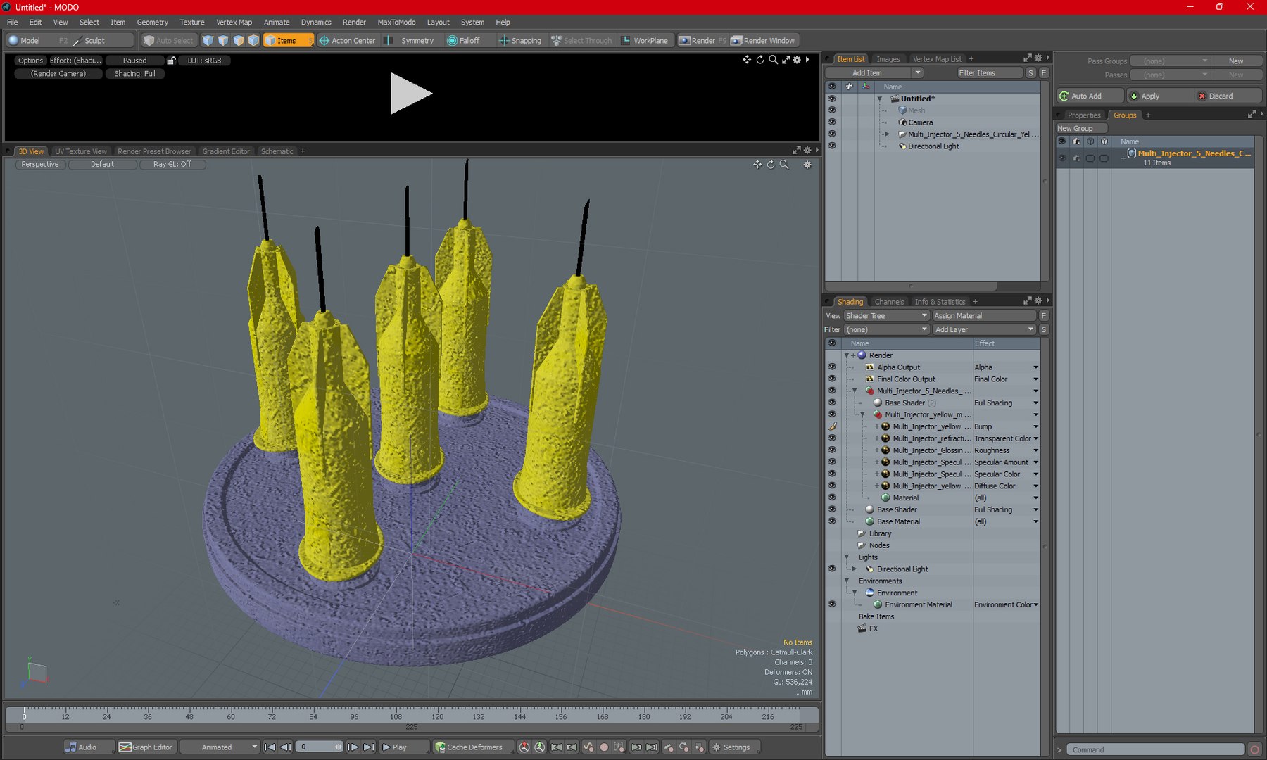 3D Multi Injector 5 Needles Circular Yellow - TurboSquid 2248067