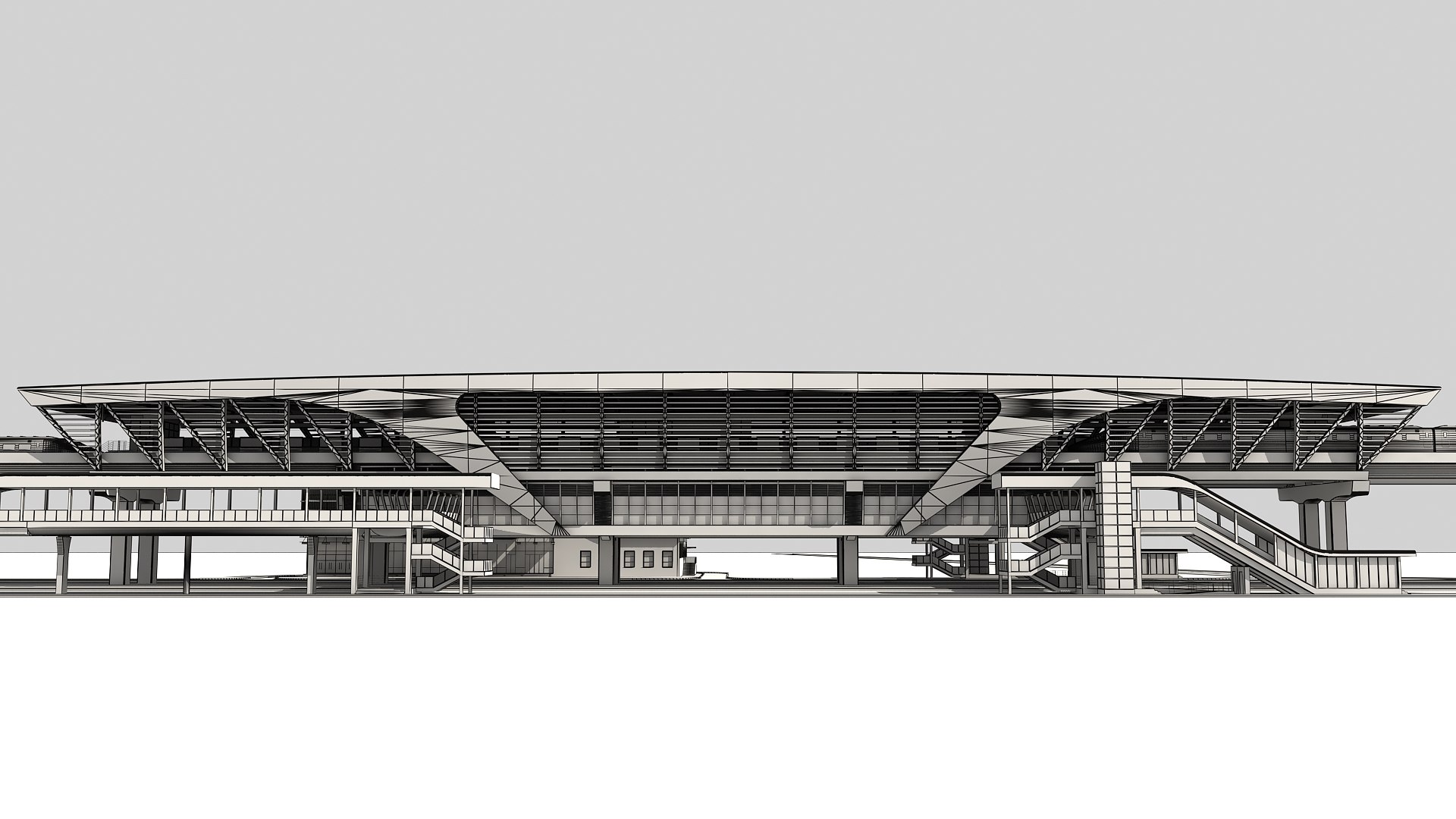 3D Model Light Rail Station 09 - TurboSquid 1865644