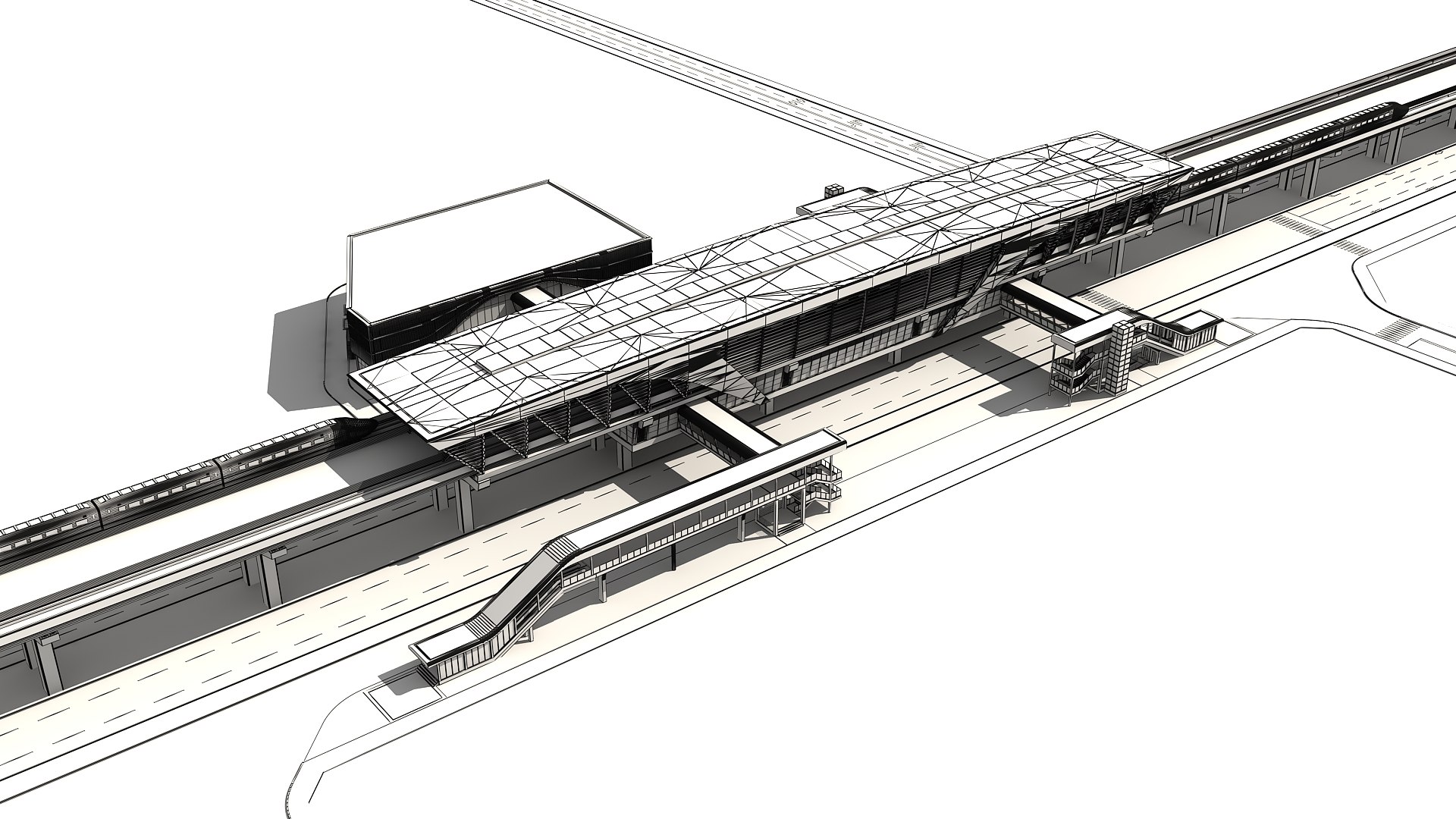 3D Model Light Rail Station 09 - TurboSquid 1865644