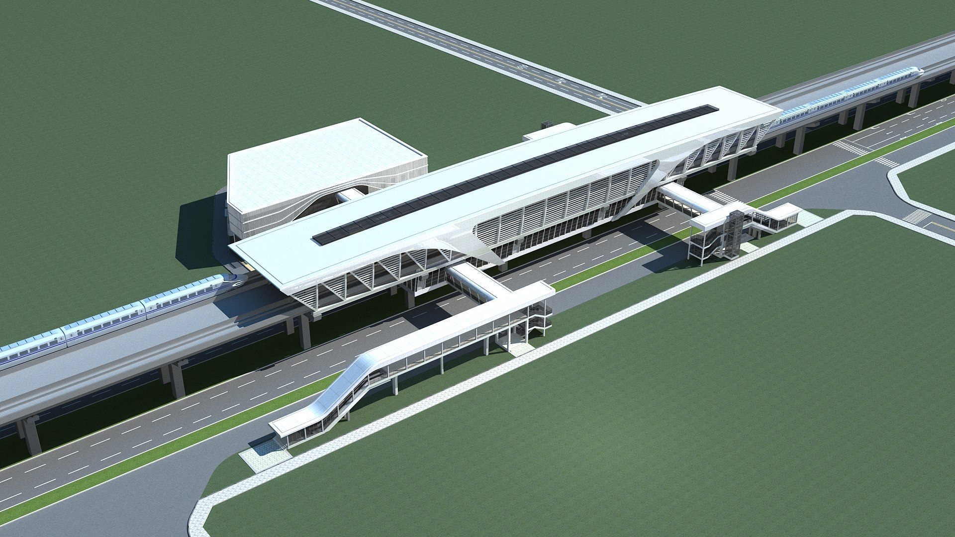 3D Model Light Rail Station 09 - TurboSquid 1865644