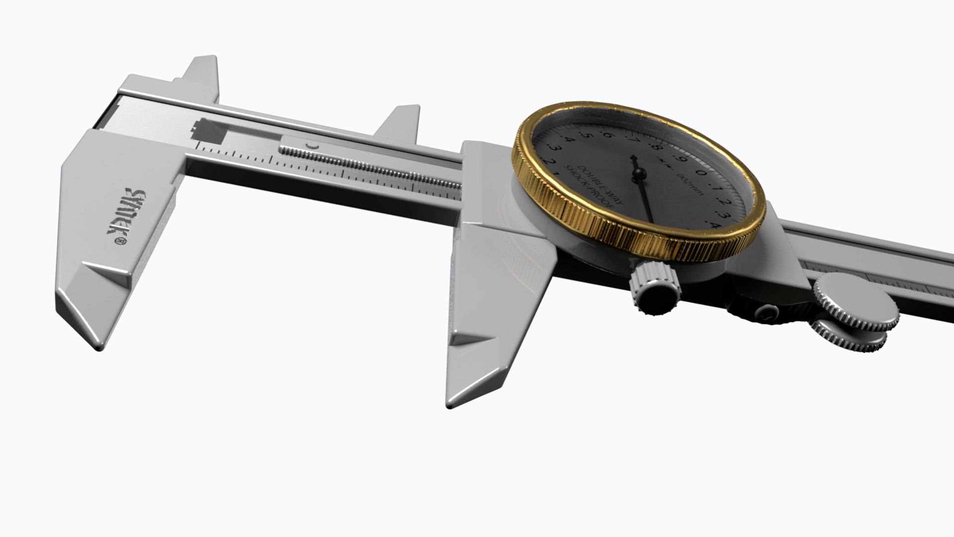 3D Metallic Dial Caliper - TurboSquid 1491778