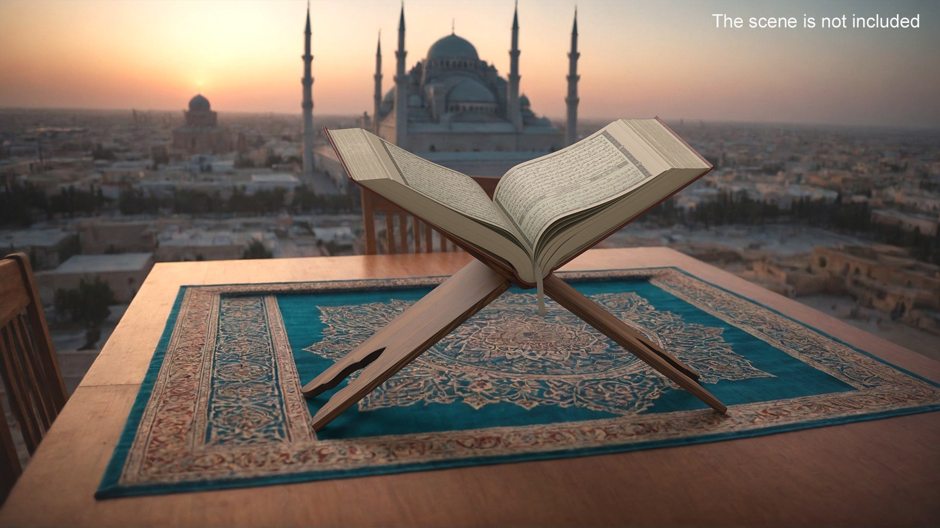 3D Model Quran Book On Stand Red Open - TurboSquid 2274483