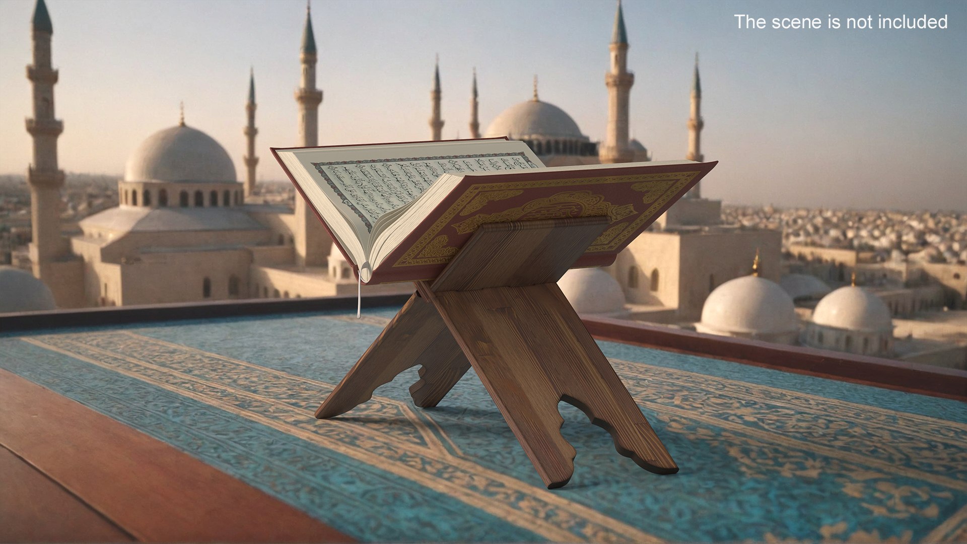 3D Model Quran Book On Stand Red Open - TurboSquid 2274483