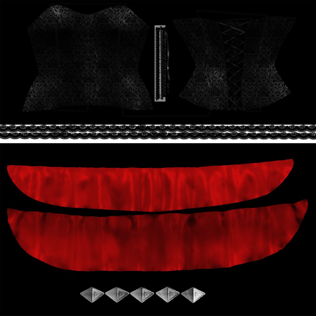 3D Burlesque Corset Dress With Shrug Set - TurboSquid 1880904