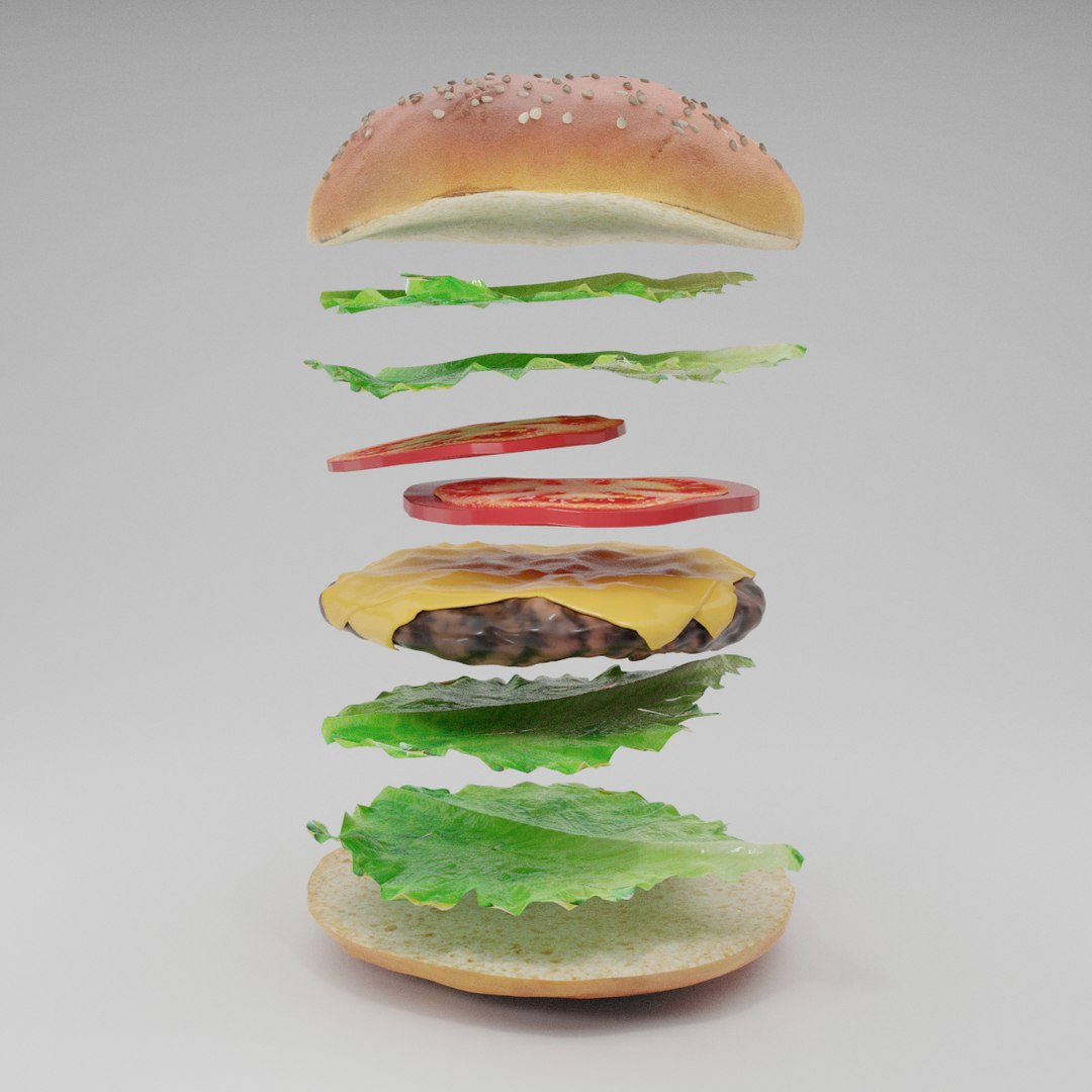 Cheese Burger Model - TurboSquid 1866096