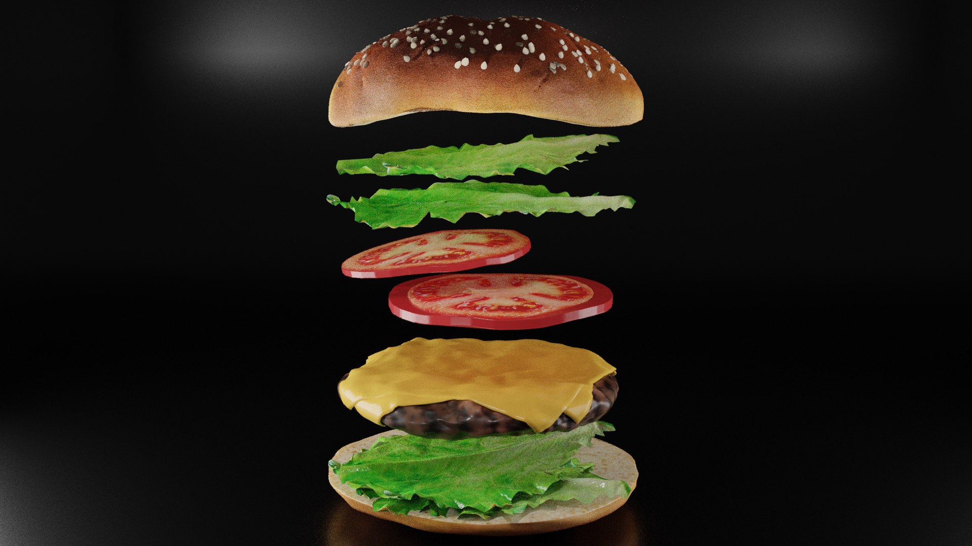 Cheese Burger Model - TurboSquid 1866096