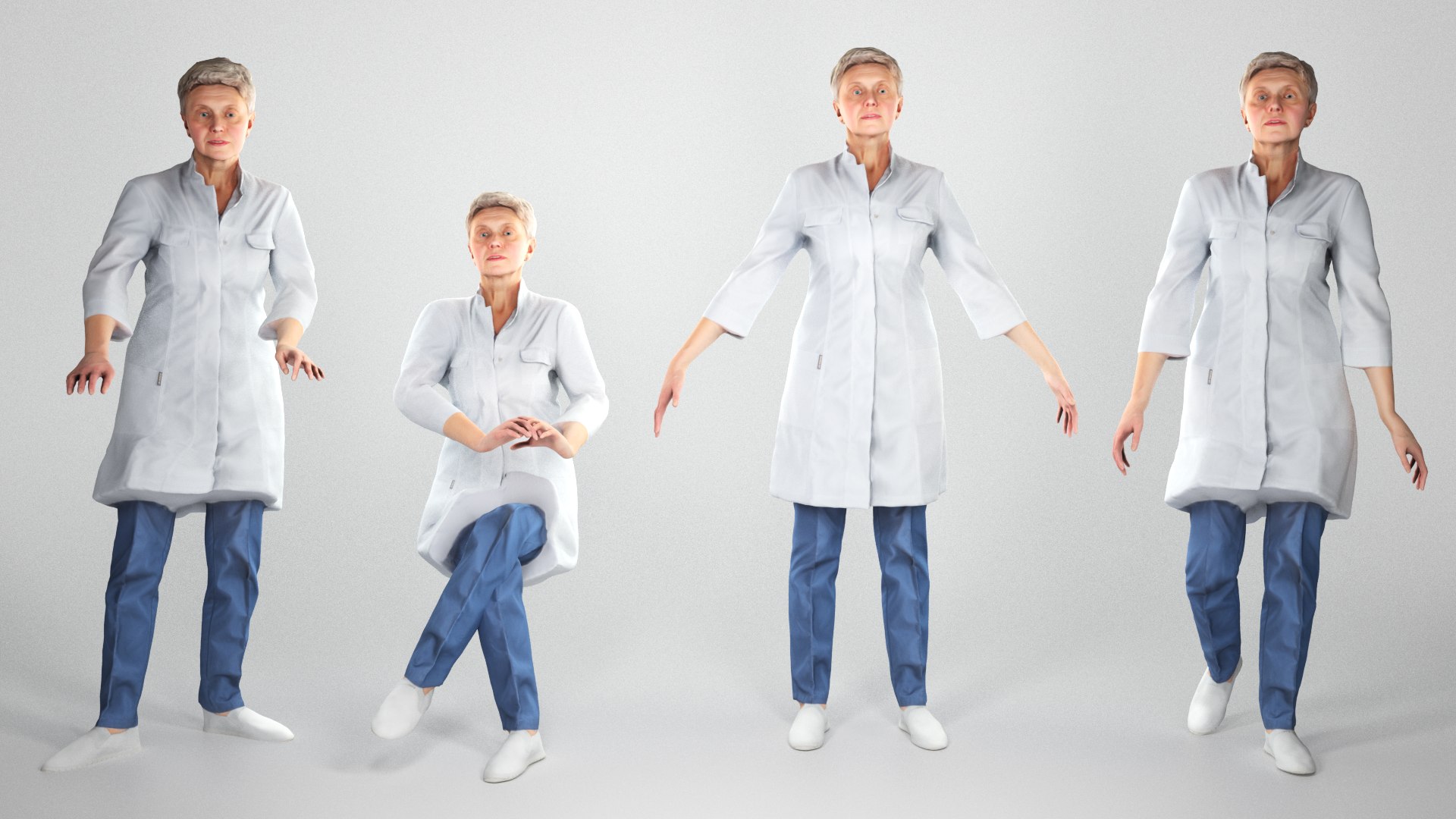 3D Human Woman Uniform Medical Model - TurboSquid 1518405