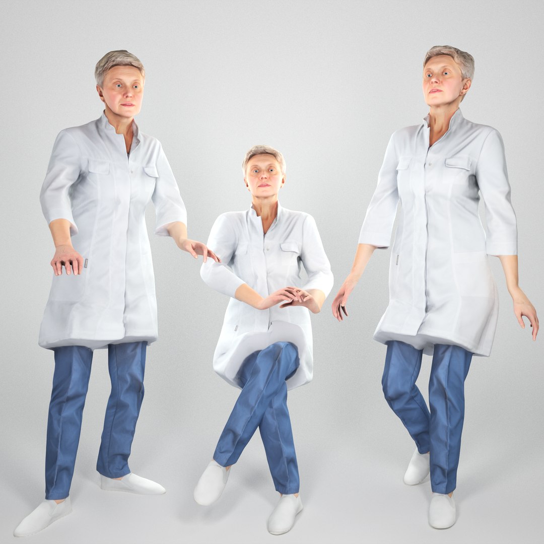 3D Human Woman Uniform Medical Model - TurboSquid 1518405
