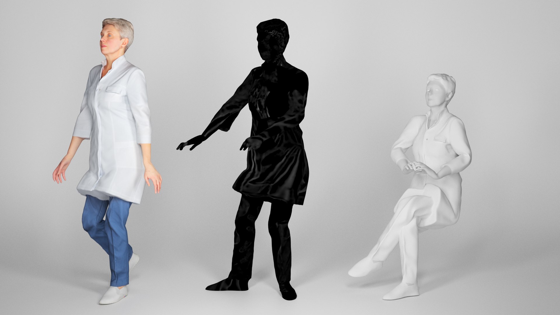 3D Human Woman Uniform Medical Model - TurboSquid 1518405