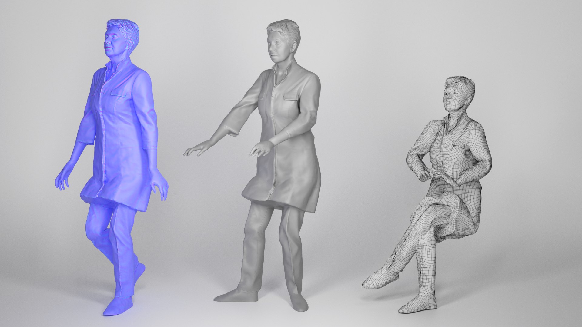 3D Human Woman Uniform Medical Model - TurboSquid 1518405