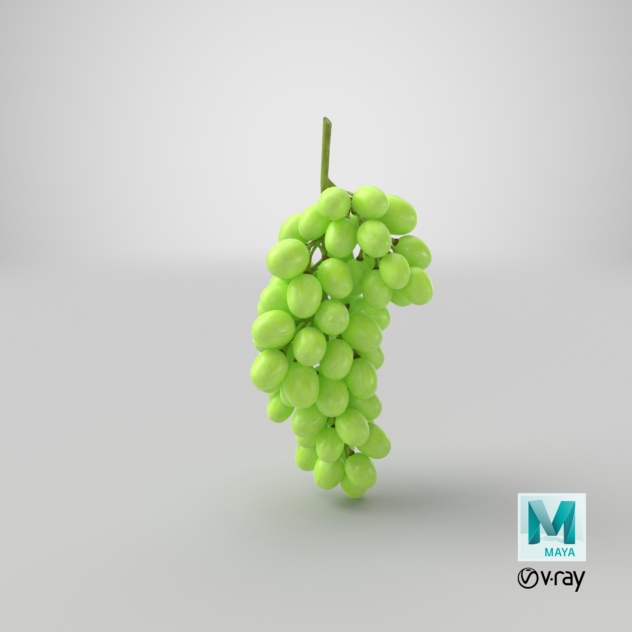 3D cluster green grapes model - TurboSquid 1503547