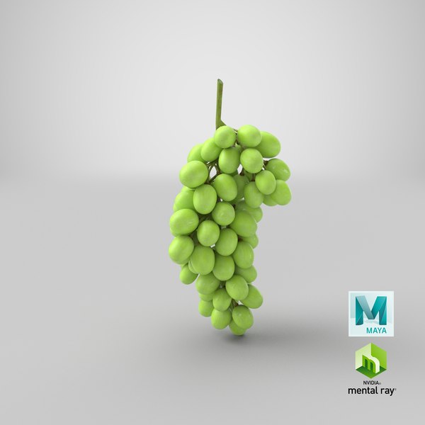 3D cluster green grapes model - TurboSquid 1503547