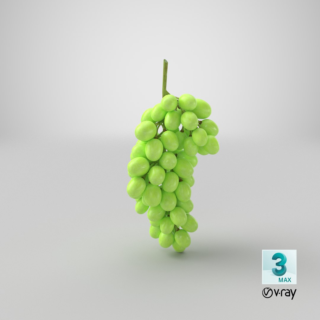 3D Cluster Green Grapes Model - TurboSquid 1503547