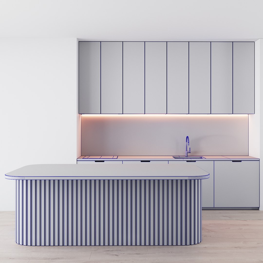 108 Modern Kitchen 05 Esthetique 70s 3D Model - TurboSquid 2052275