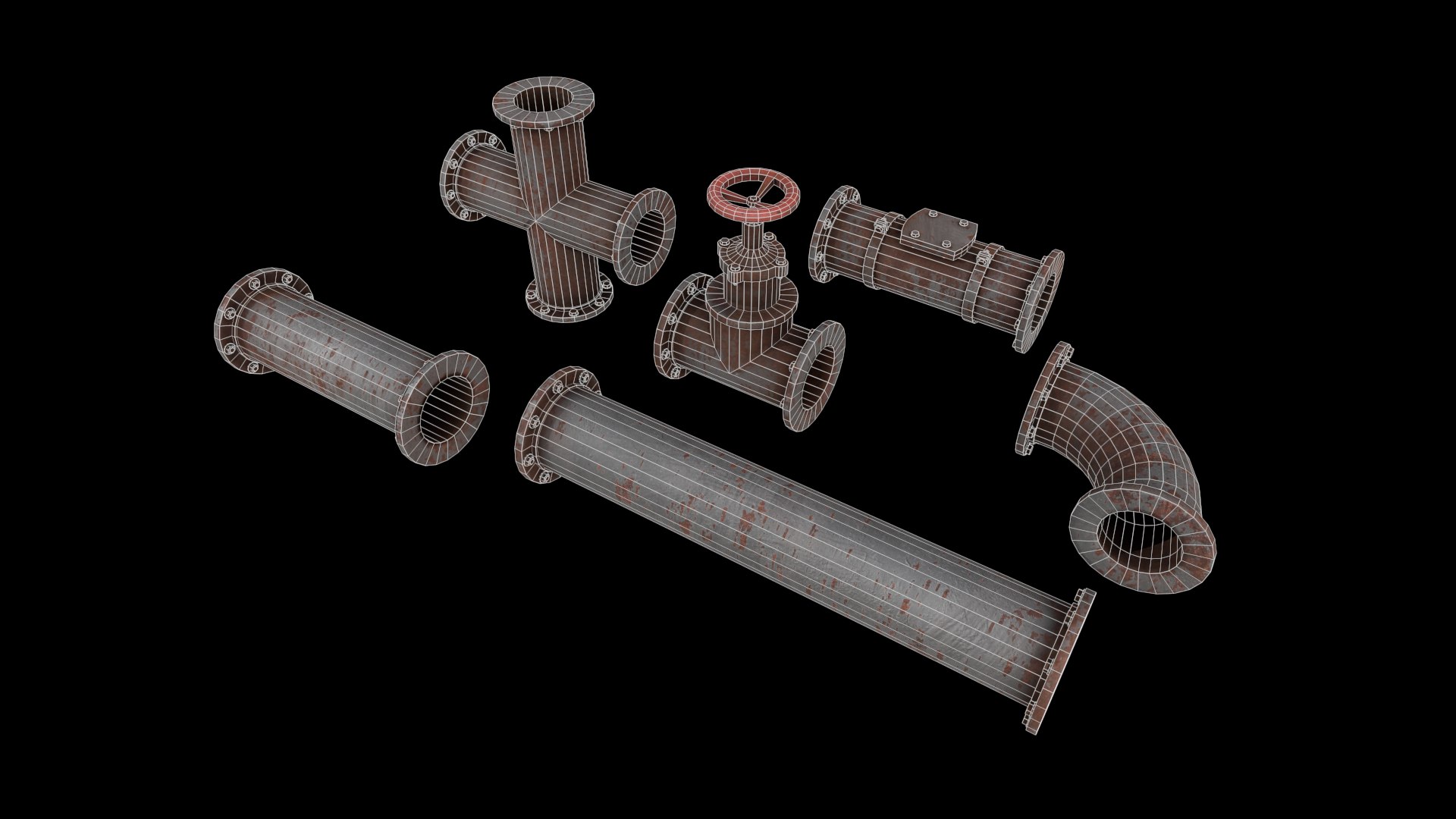 Modular pipes connectable 3D model - TurboSquid 1986134
