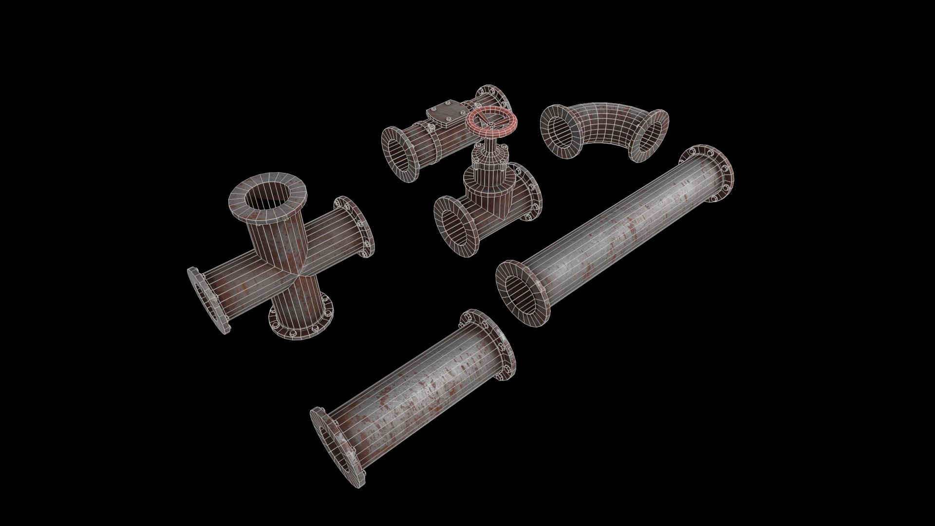 Modular pipes connectable 3D model - TurboSquid 1986134