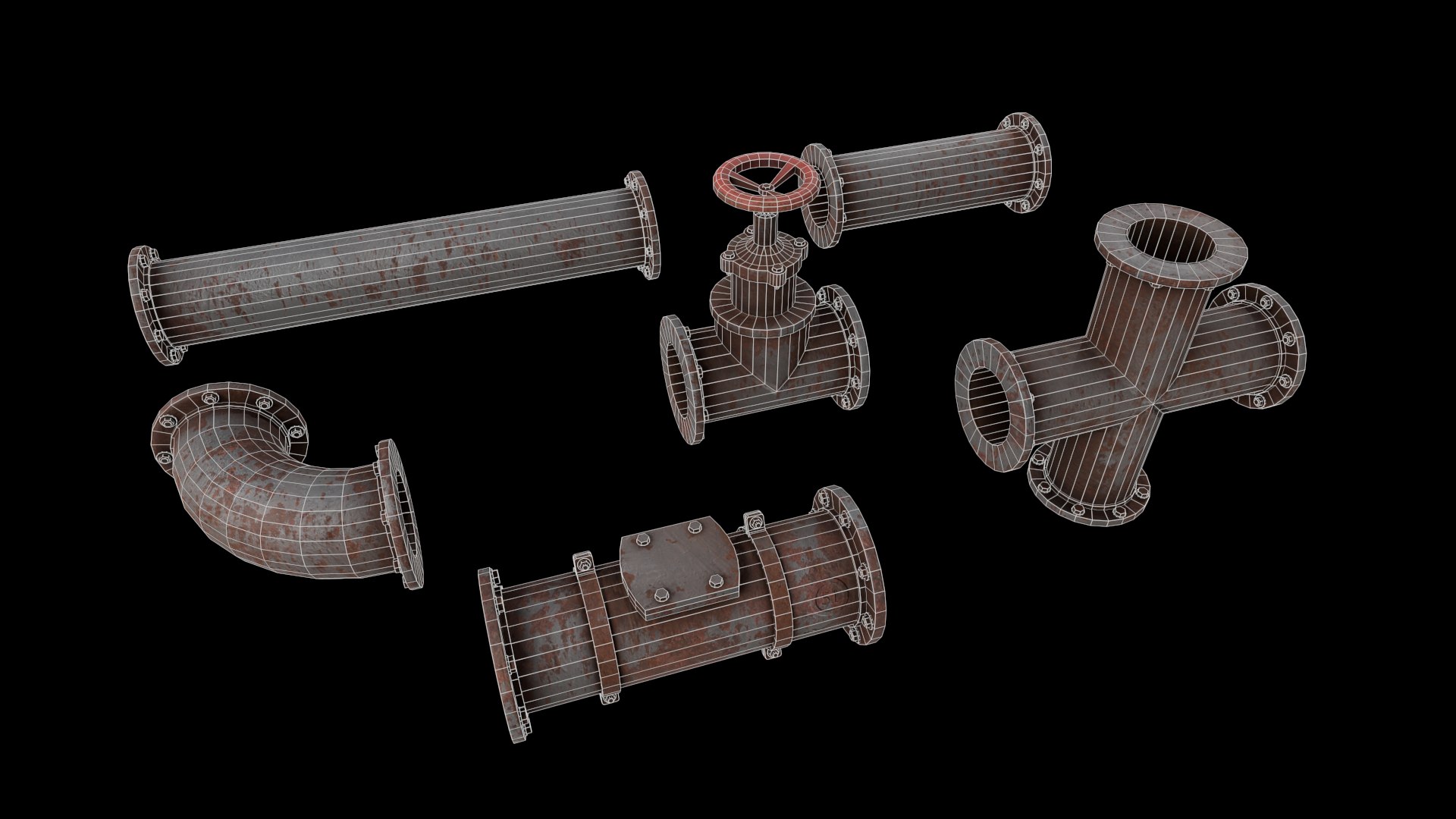 Modular pipes connectable 3D model - TurboSquid 1986134