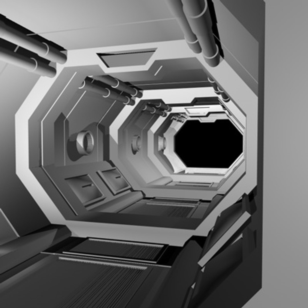 3d Science Fiction Corridor Passage