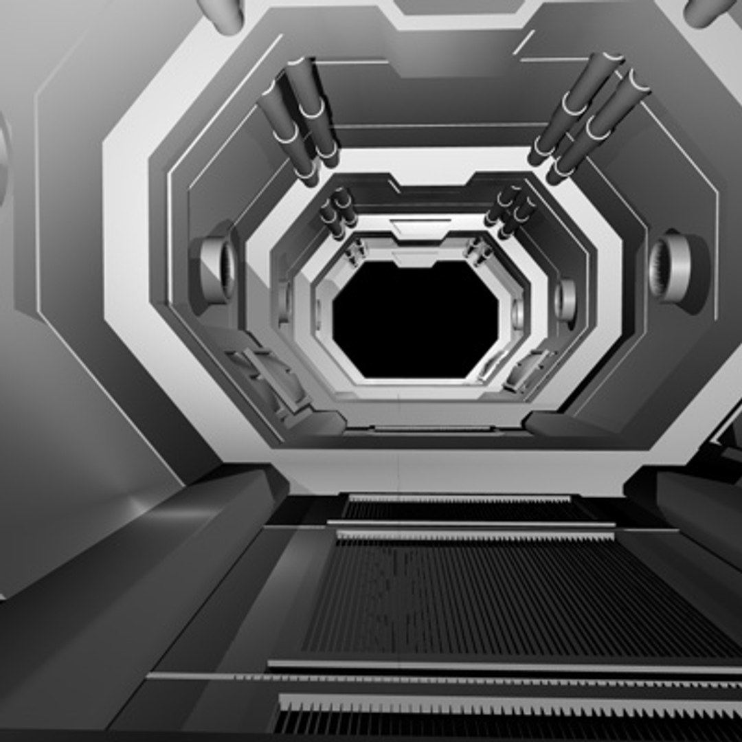 3d Science Fiction Corridor Passage