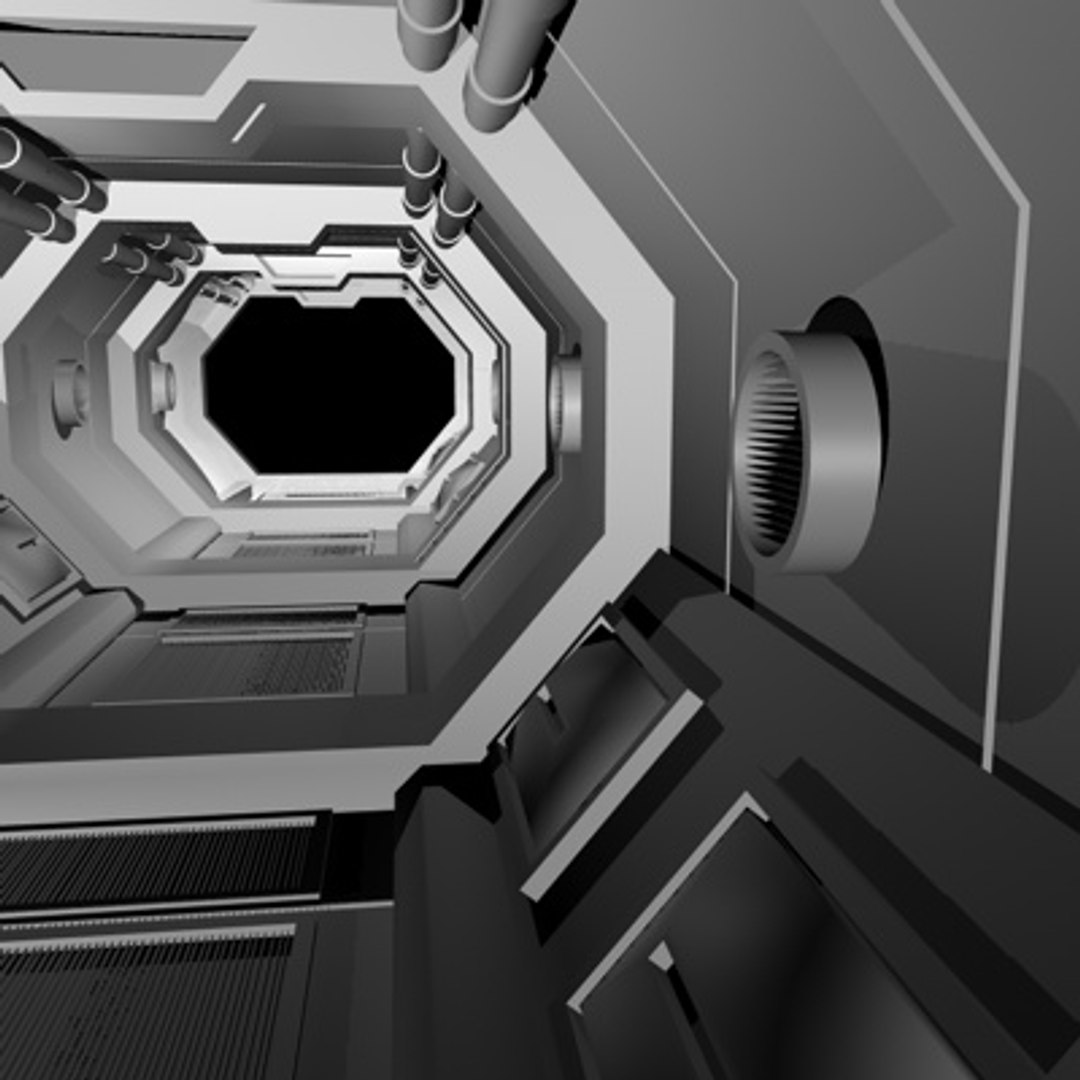 3d Science Fiction Corridor Passage