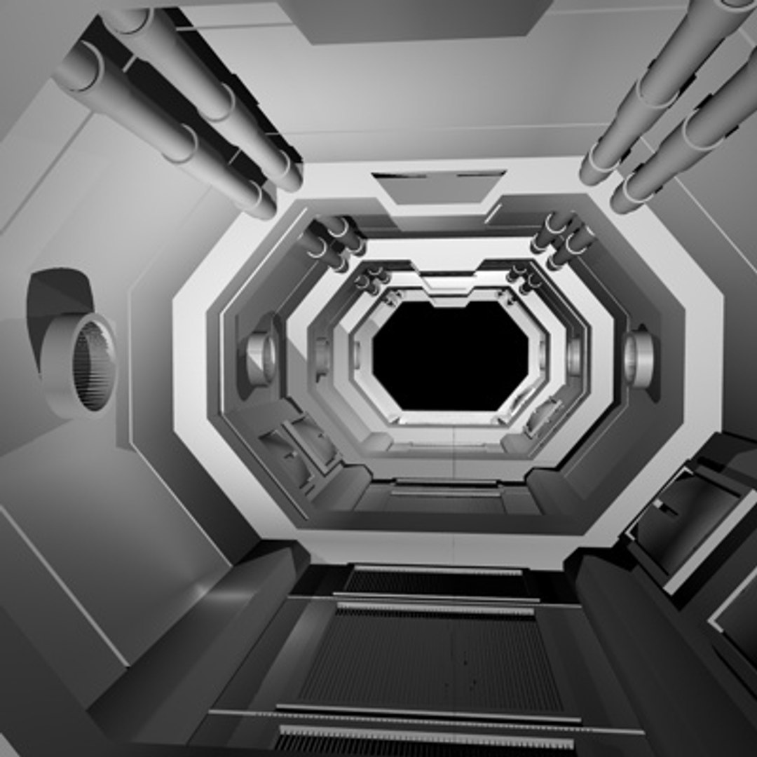 3d Science Fiction Corridor Passage