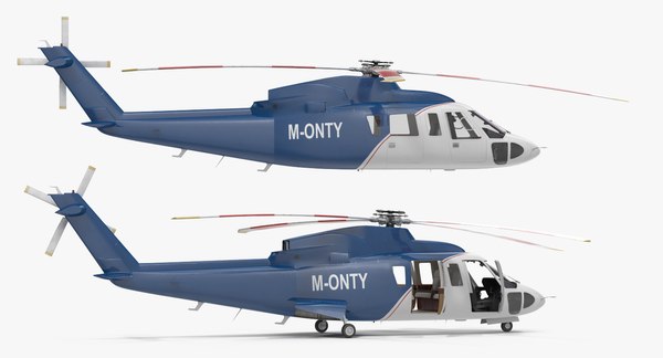 3d sikorsky s76 rigged model