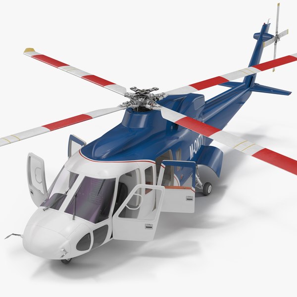 3d sikorsky s76 rigged model