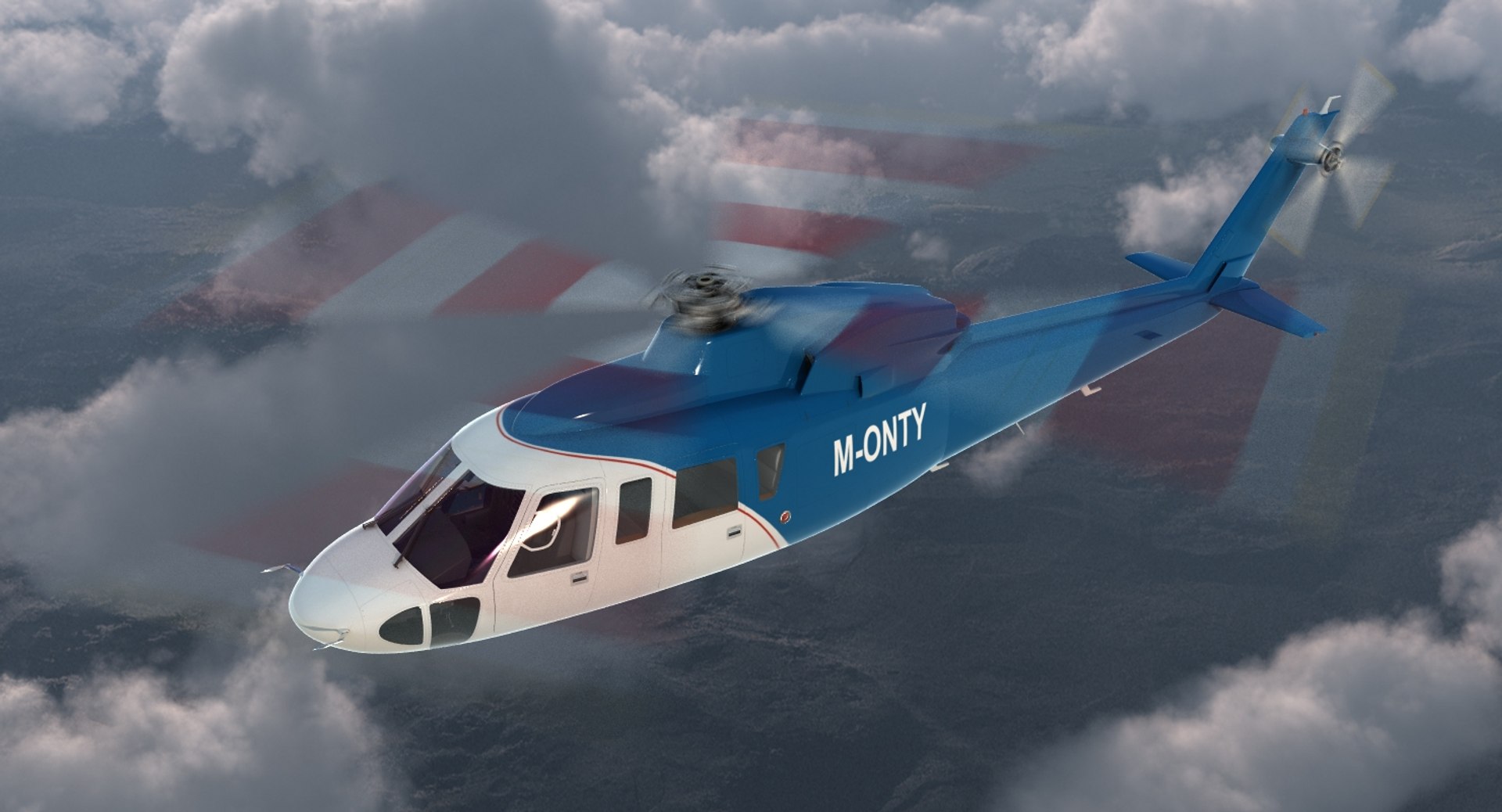 3d Sikorsky S76 Rigged Model