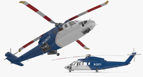 3d sikorsky s76 rigged model