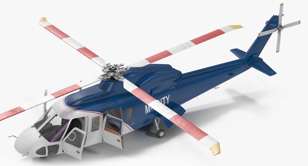 3d sikorsky s76 rigged model