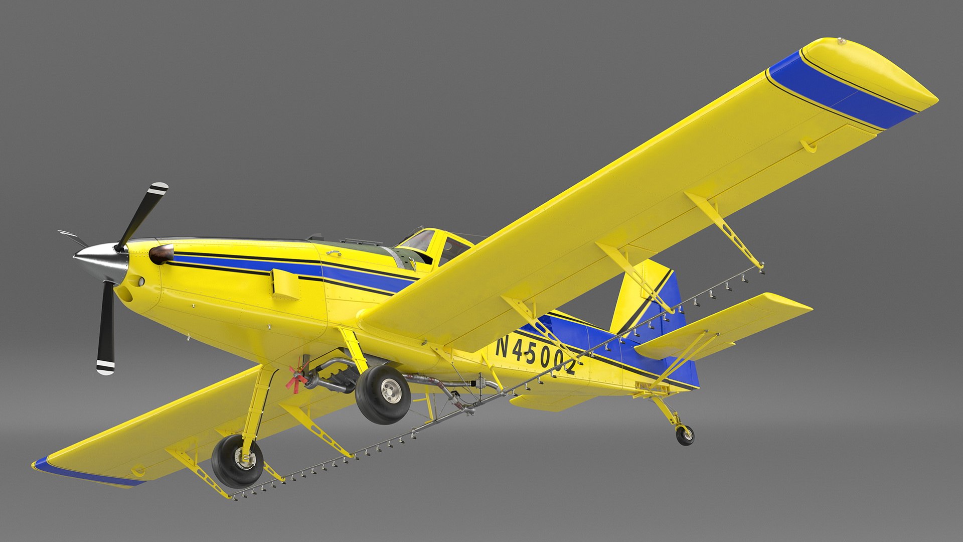 Agricultural Plane Air Tractor AT 502B Yellow Rigged for Maya 3D model ...