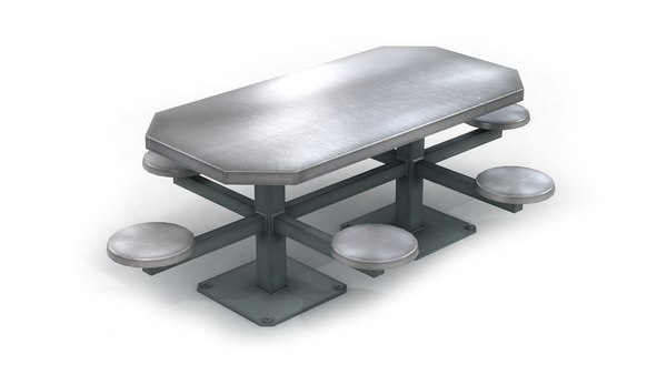 Prison cafeteria table 3D - TurboSquid 1299092
