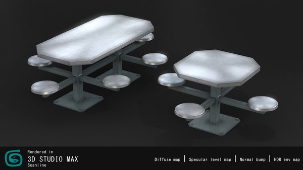 Prison cafeteria table 3D - TurboSquid 1299092